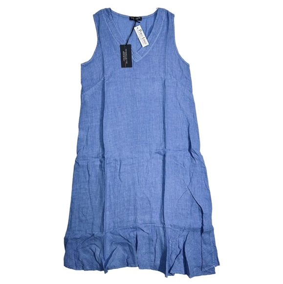 Franchesca Bettini | Dresses | Francesca Bettini 0 Linen Blue Dress ...